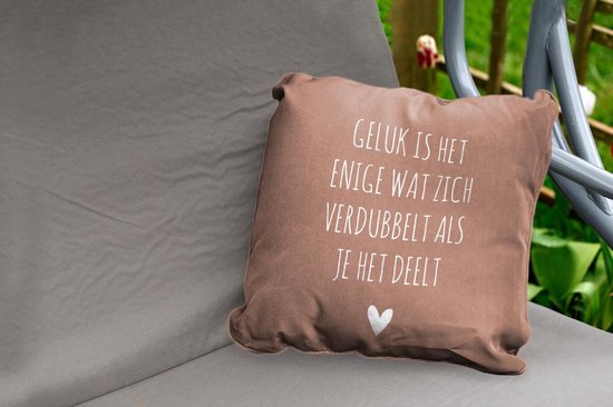 Buitenkussen Weerbestendig - Geluk is het enige wat zich verdubbelt ...