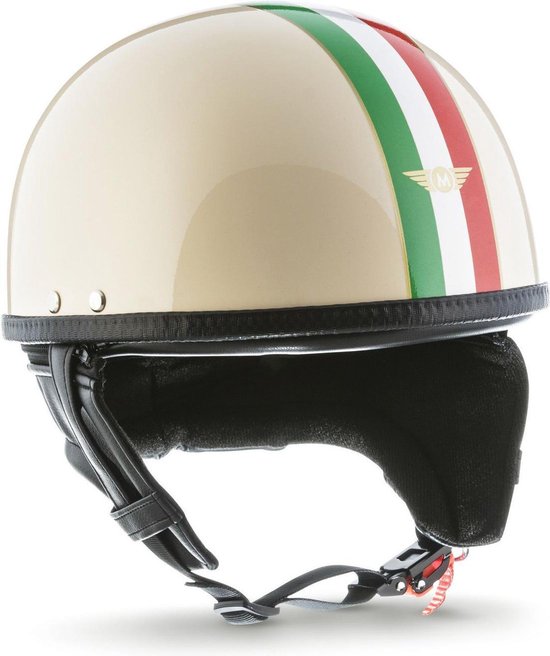 MOTO D23 braincap, halve helm, pothelm voor scooter en motor, creme wit ...