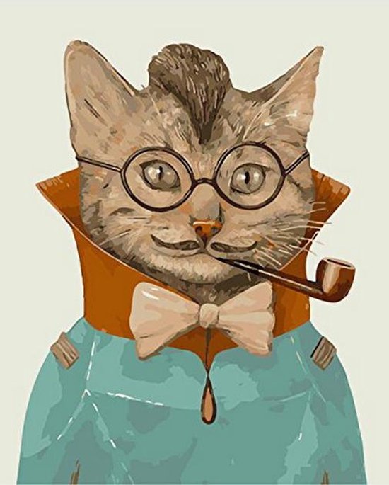 Peinture par numéro Monsieur Cat 40 x 50 cm | bol.com