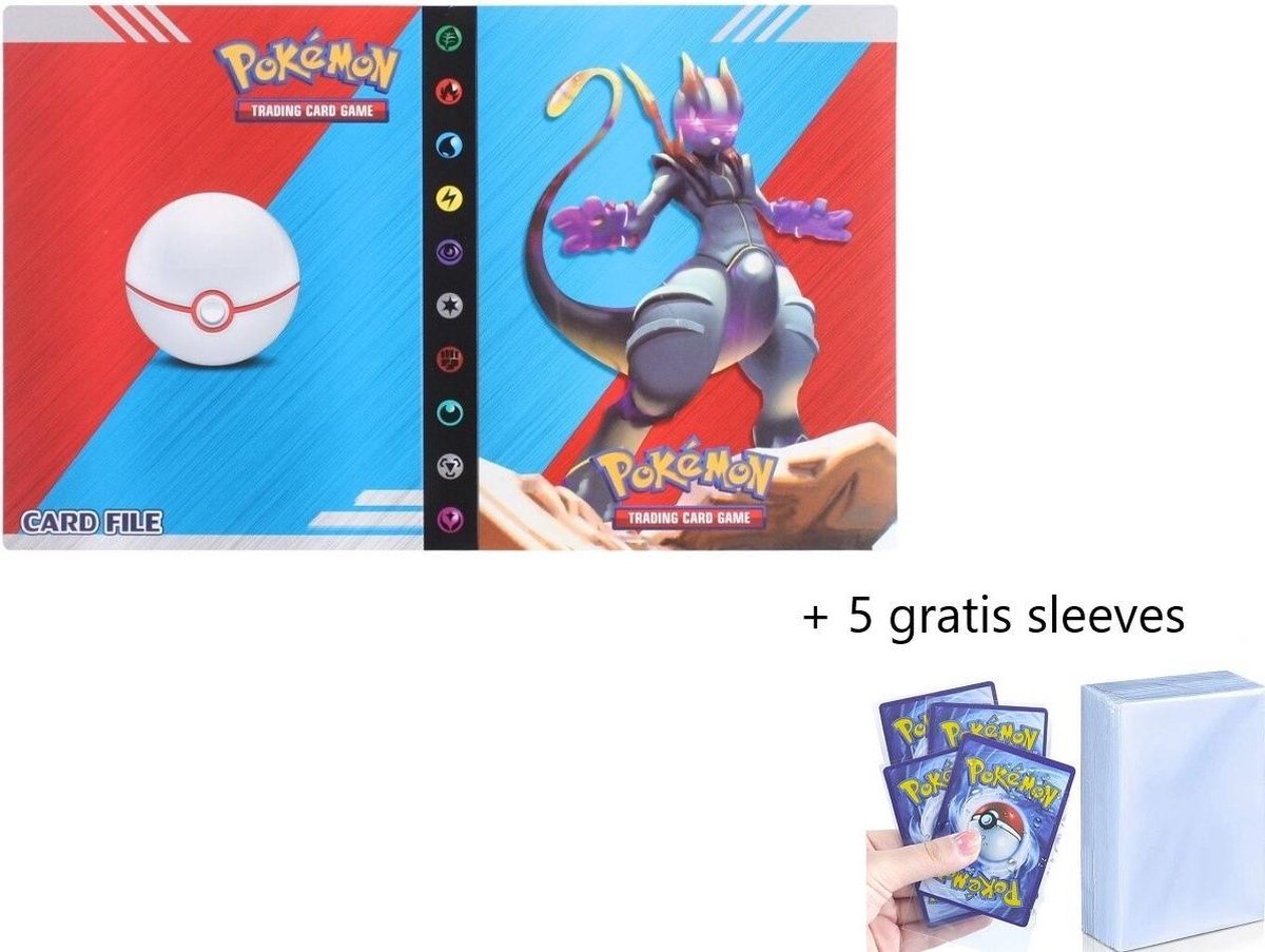 Verzamelmap + 5 gratis sleeves – Geschikt Voor pokemon kaarten – 240 ...