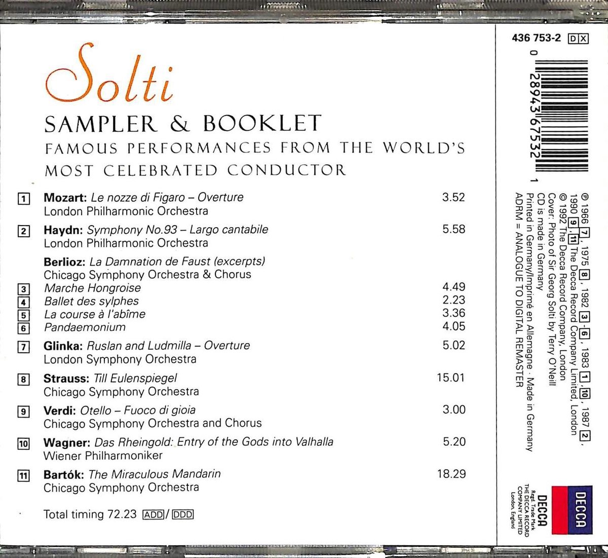 Solti - Sampler (Decca), Solti | CD (album) | Muziek | bol