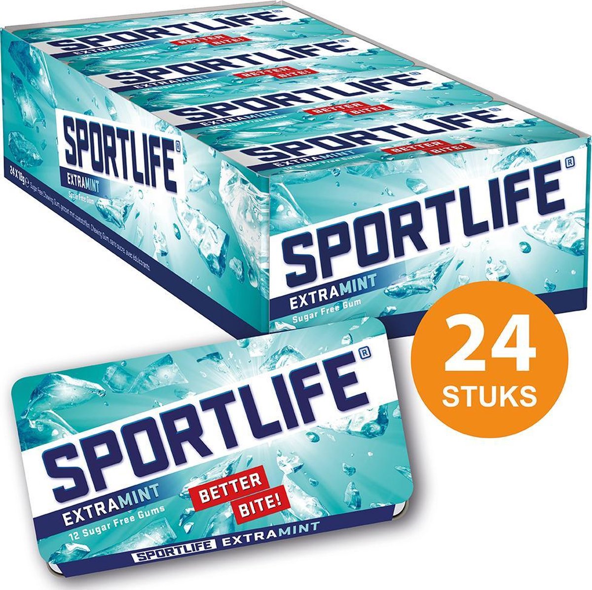 Sportlife Extramint 24 pakjes à 18 g Suikervrije Kauwgom - Verfrisser ...