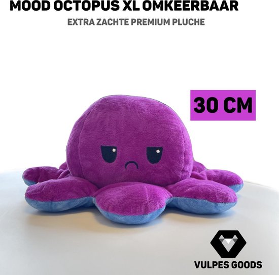 Vulpes Goods® Mood octopus XL 30 cm - Octopus knuffel - Mood knuffel ...