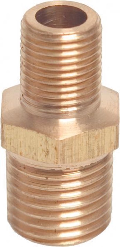 Messing verloopnippel | Buitendraad x buitendraad | 1 x 1/2 | bol