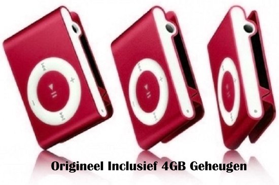 Mini MP3 speler met in-ear koptelefoon Rood | bol.com