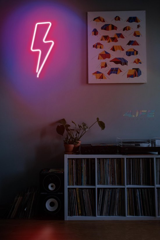 Neon verlichting - Lightning- Rood sfeerlicht - Wandlamp - Bliksem | bol