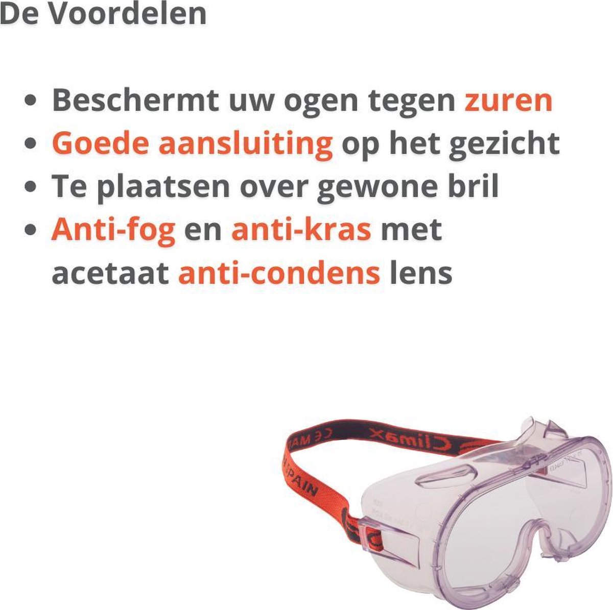 Climax 539C - Zuurbril - Overzetbril - Ruimzichtbril - Anti condens ...
