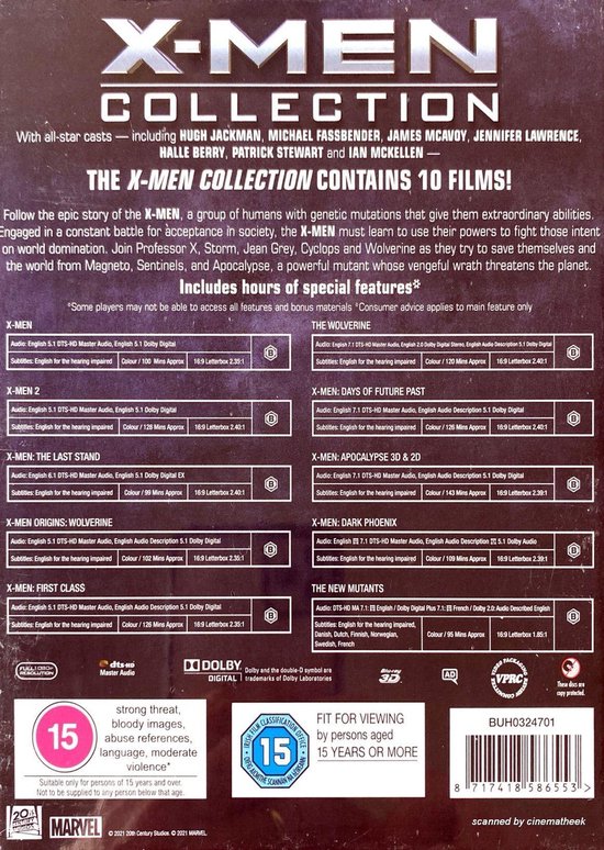 X-Men: 10-Movie Collection (Blu-ray), Diversen | Dvd's | bol