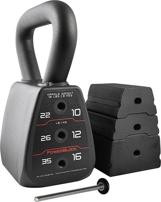 Powerblock Verstelbare Kettlebell - 8 tot 16 kg | bol