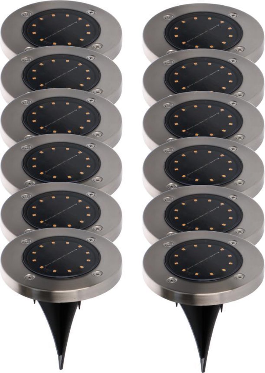 Proventa RVS Solar LED Grondspots op zonne-energie - Met lichtsensor ...