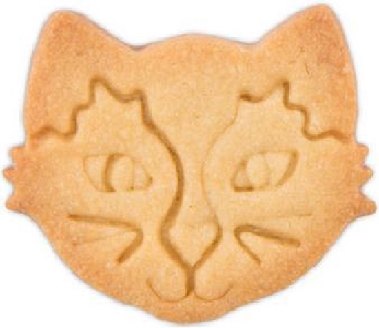 Städter - Koekjes uitsteker Kattenkop met reliëf - RVS - 6cm | bol