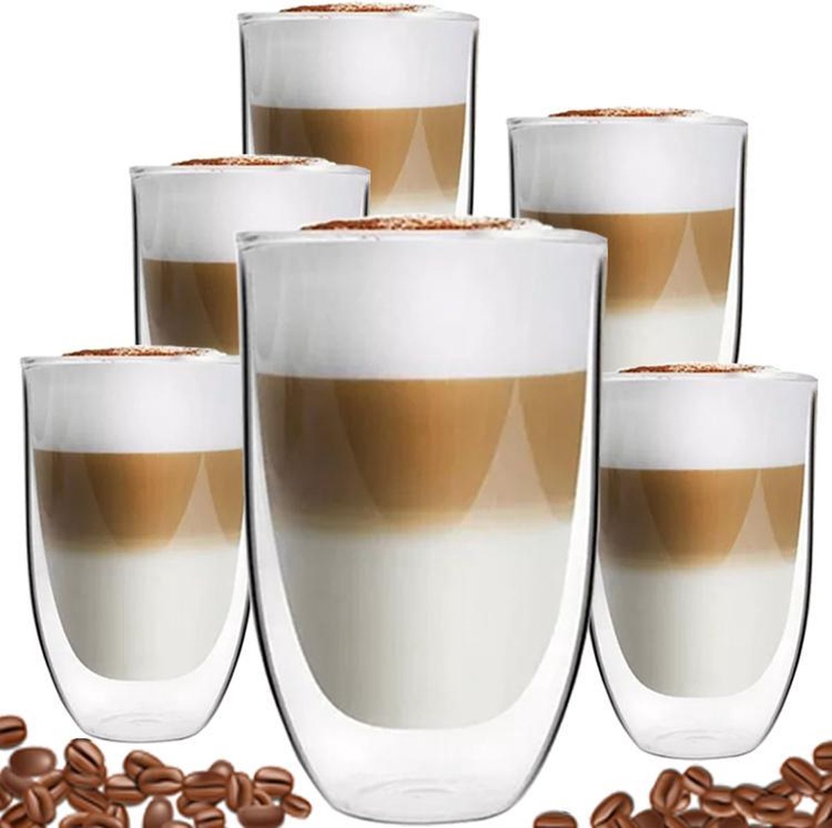 Luxe Latte Macchiato Glazen Dubbelwandig - Dubbelwandige Koffieglazen - Cappuccino... | bol.com