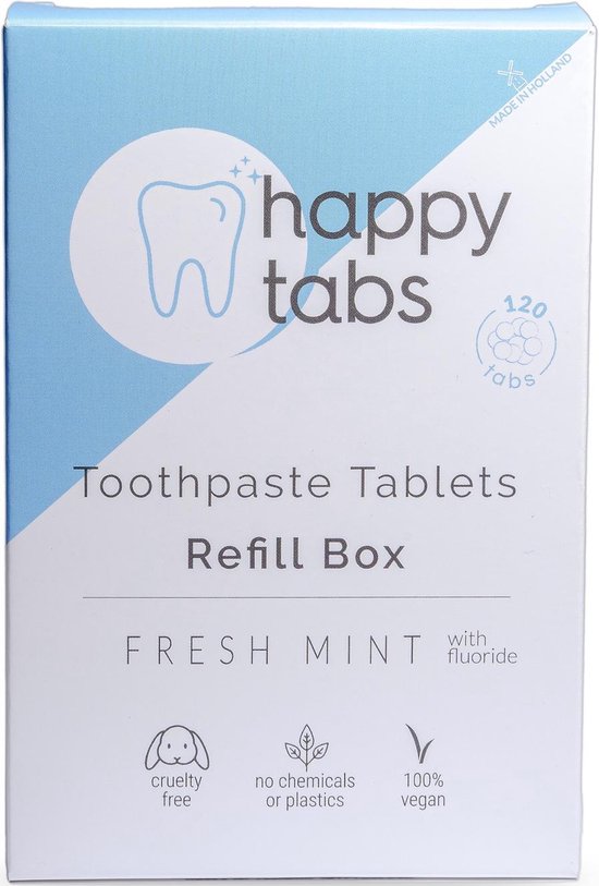 Happy Tabs - Tandpasta Tabletten - Happy Tabs Fresh Mint (Met Fluoride ...