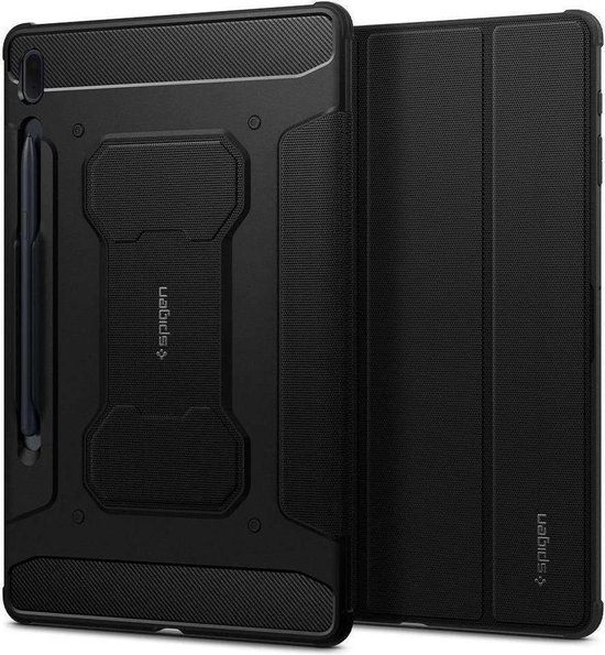 Spigen - Samsung Galaxy Tab S7 FE - Rugged Armor Pro Case - Zwart | bol.com