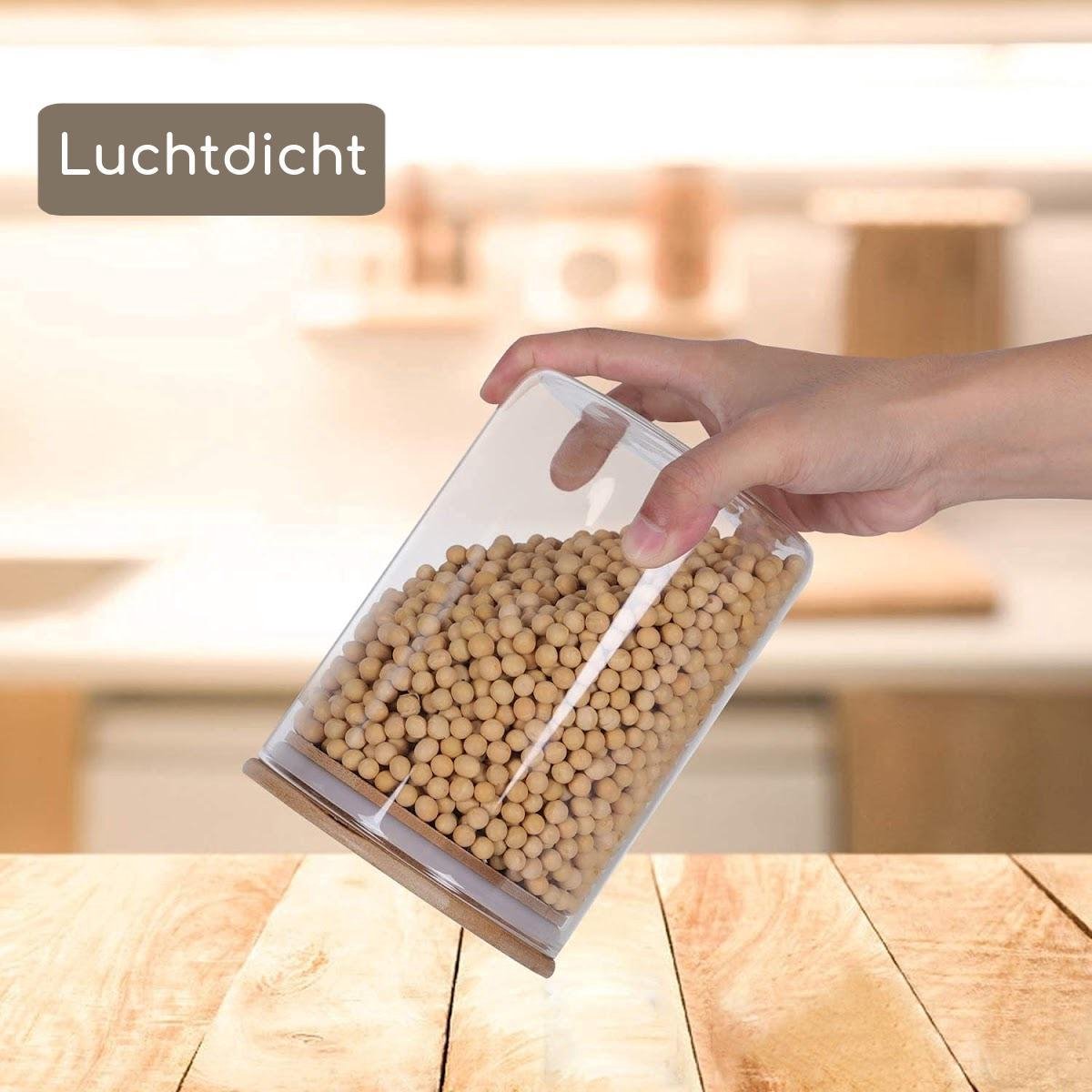 Quality Needz - Voorraadpotten - Glas met deksel - 750 ML - 5 delige ...