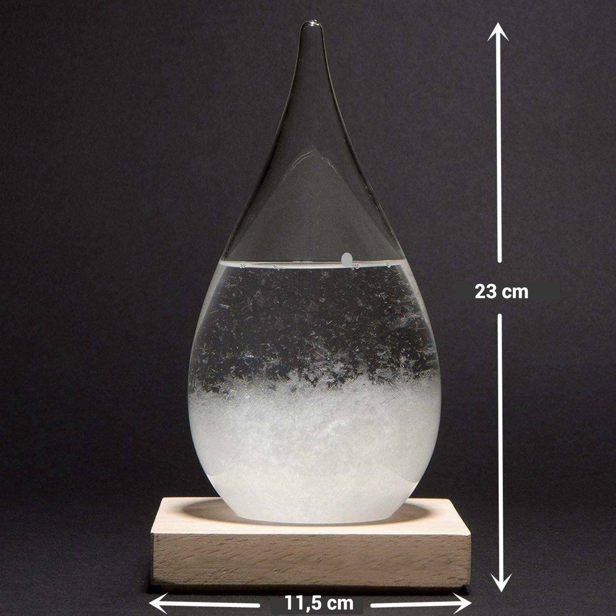 Stormglas Large met LED verlichting - Inclusief Houten Basis ...