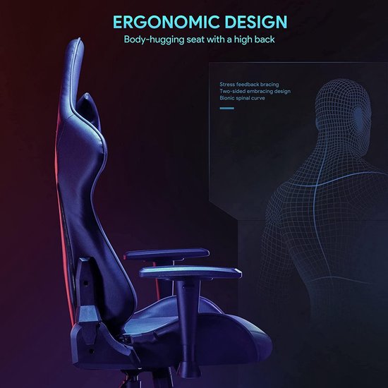 SONGMICS Gaming Chair Desk Chair with Footrest Office Chair with ...