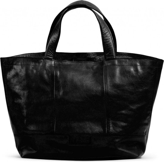 Lederen Mini shopper Hiba zwart - MUUD | bol