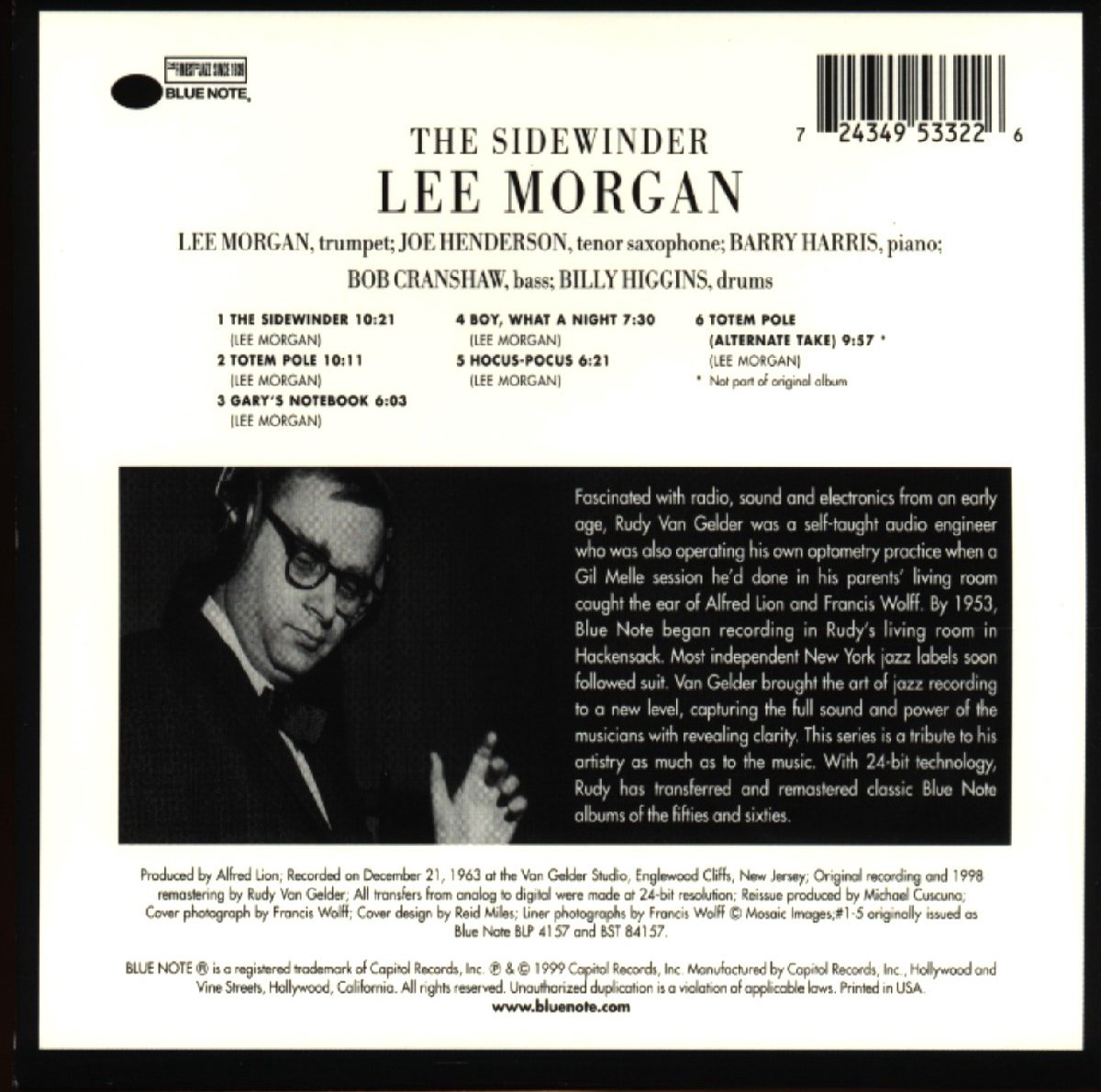 Lee Morgan - The Sidewinder (CD) (Remastered), Lee Morgan | CD (album ...