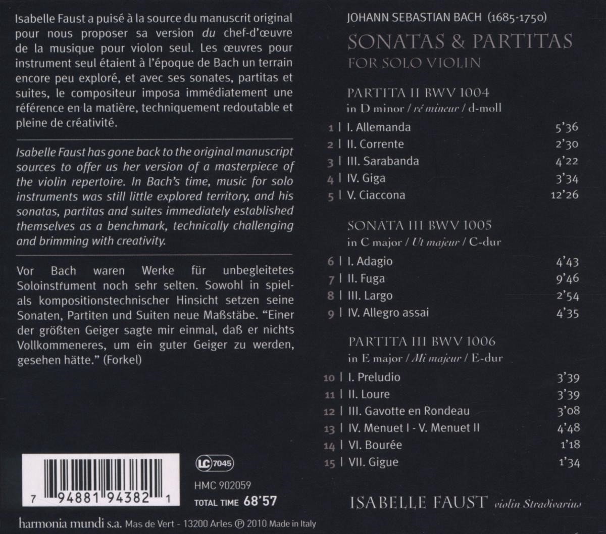 Isabelle Faust - Sonatas & Partitas (CD), Isabelle Faust | CD (album) | Muziek | bol