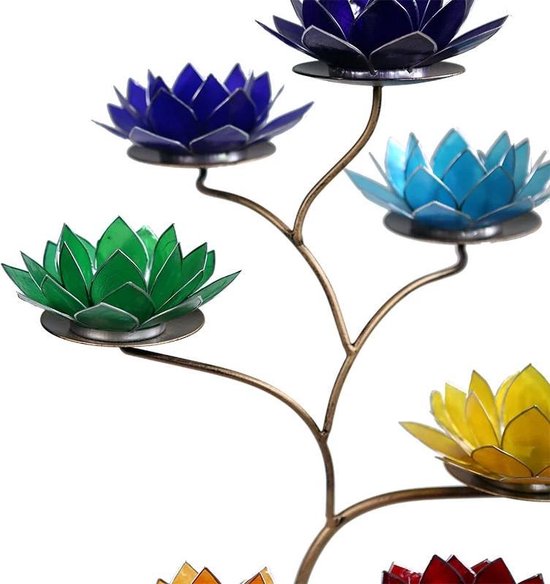 Chakra Lotus display metaal - 57x35cm - Metaal - Bronskleur | bol