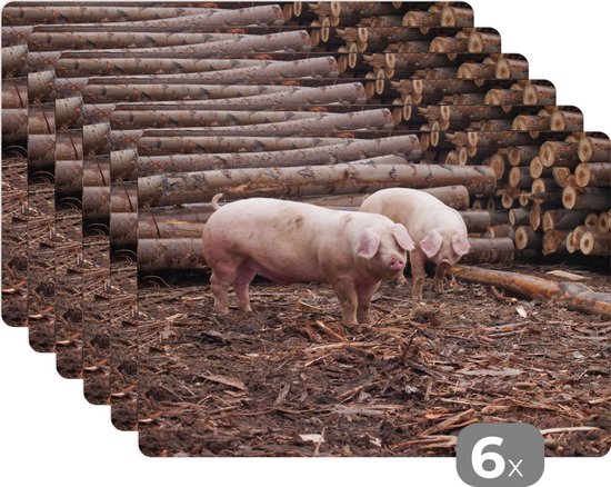 Set de table - Cochon - Bois - Arbre - 45x30 cm - 6 pièces | bol.com