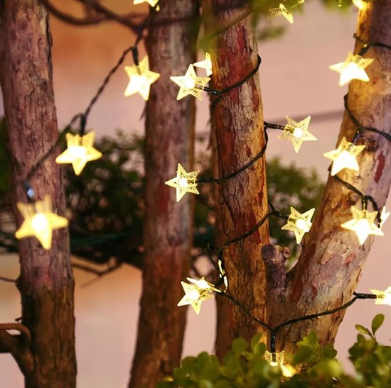 Solar led lampjes slinger - Sterretjes - 5 meter - 20 lichtjes - Warm white -... | bol.com