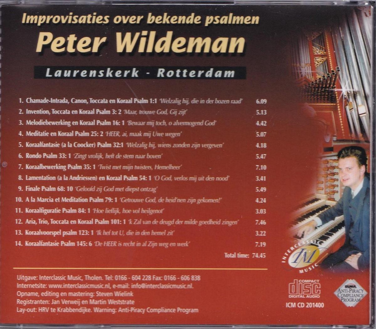 Improvisaties over bekende Psalmen - Peter Wildeman bespeelt het orgel ...