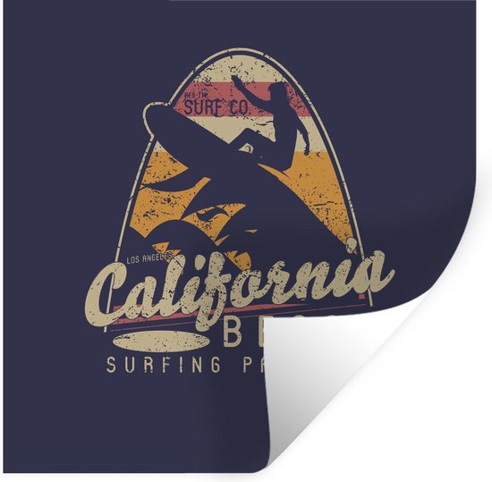 Muurstickers - Sticker Folie - Vintage - Surf - Surfplank - 100x100 cm ...