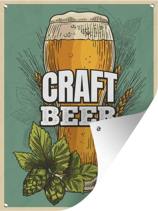 Tuin decoratie Mancave - Bier - Vintage - Kruiden - 30x40 cm - Tuindoek ...