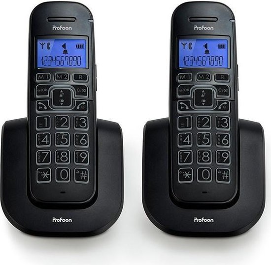 Profoon Big Button DECT Telefoon DUO - Zwart (5+1 gratis) | bol.com