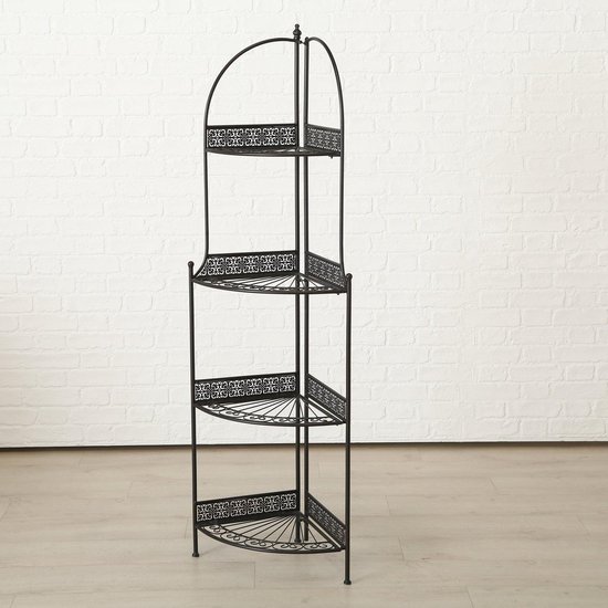 Rek - Hoek Rek - 160x52x25cm - Metaal - Landelijk - opklapbaar - Zwart ...
