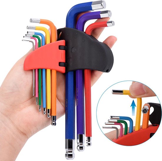 Inbussleutelset | Inbus | Inbussleutels | Hex | 9-delig | Met houder ...