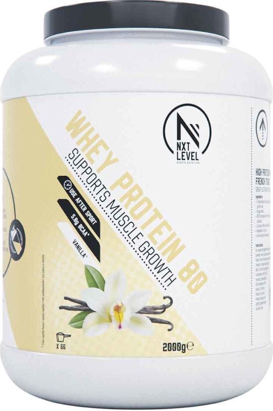 NXT Level Whey Protein 80 - Proteïne Poeder - 2000 gram - Vanille | bol.com