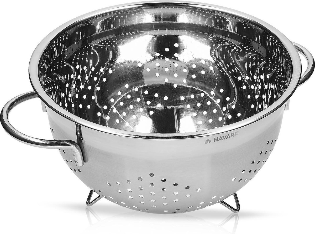 Navaris vergiet van roestvrij staal - 4,8 liter - Metalen vergiet met ...