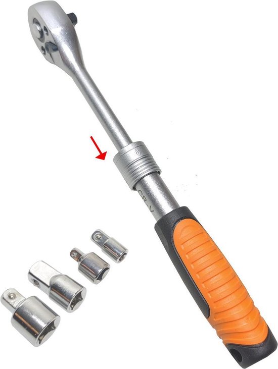 Telescopische Ratel Chroom Vanadium 1/4″ fijngetand 72 tanden HQ ...
