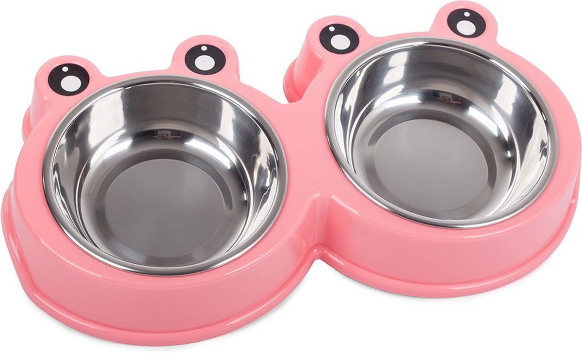 Voerbak roze - Voerbak kat - Voerbak hond - Kattenbak - Hondenbak ...