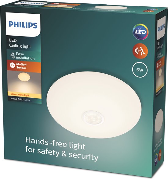 Philips Mauve plafondlamp - rond - groot - met sensor | bol.com