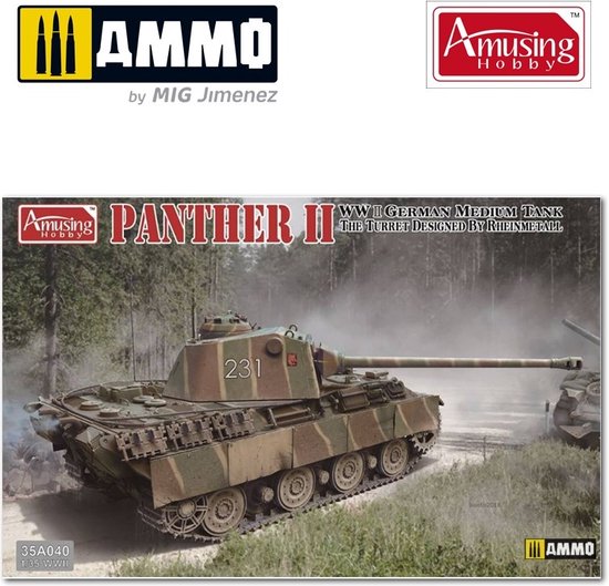 Panther II Rheinmetall Turret - Scale 1/35 - Amusing Hobby - AH35A040 | bol