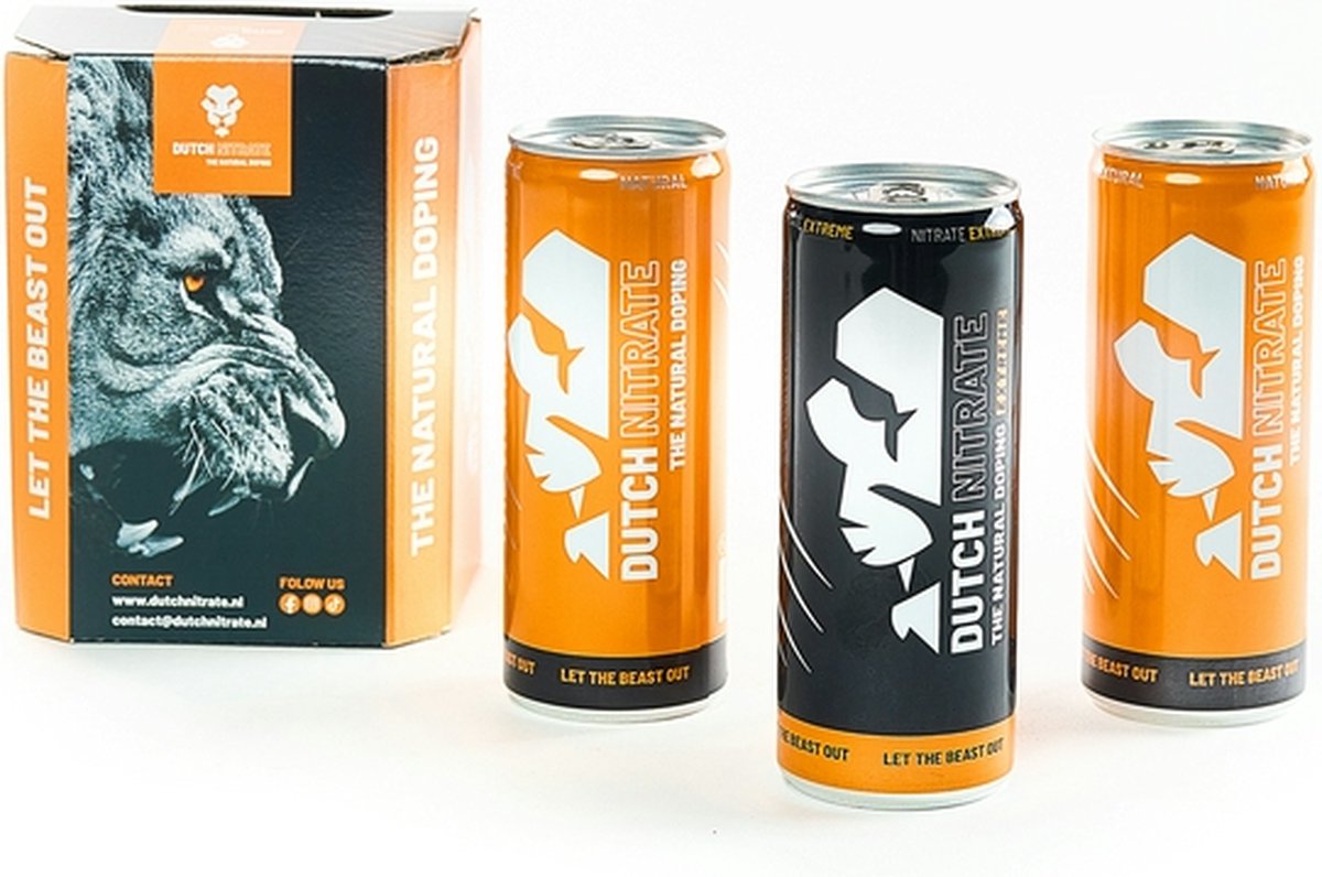 Dutch Nitrate - Try-out pack - Energy drink - Pre workout - Voor en na ...