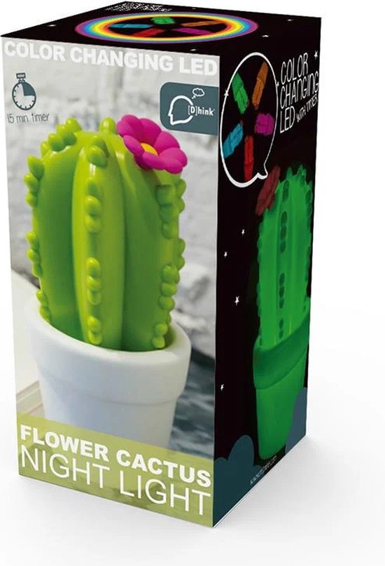 Led Cactus - Dhink324-02 - met timer - Flower cactus Night Light | bol.com