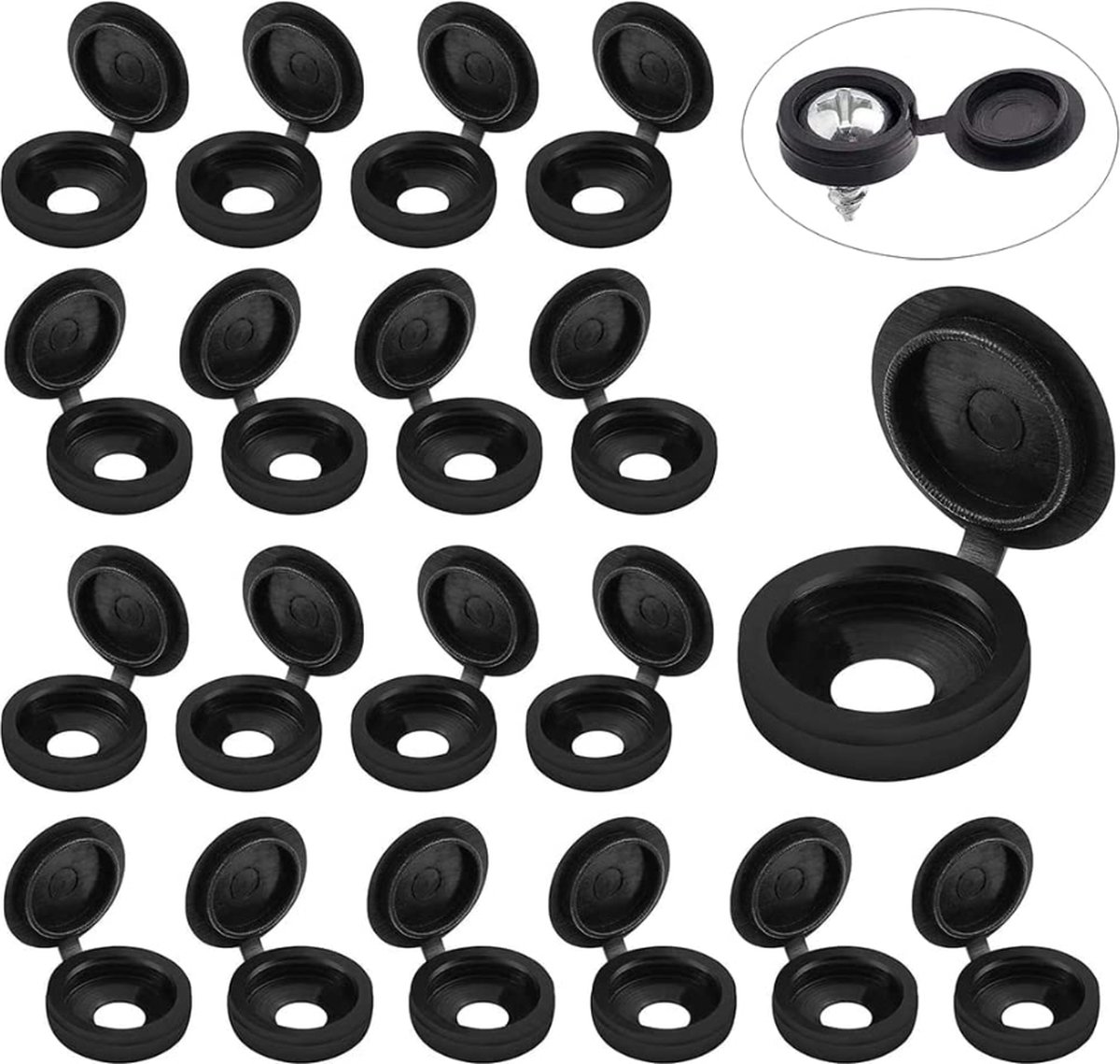 Schroef afdekkap afdekdopjes zwarte kunststof schroefafdekkingen ...