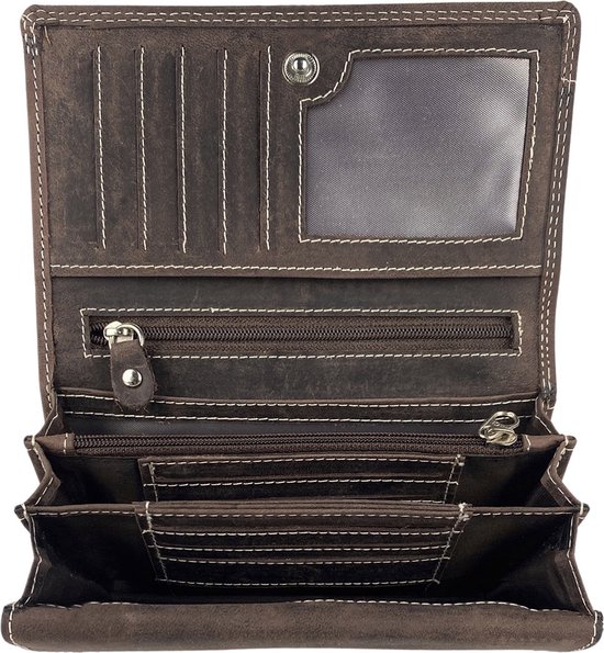 Portemonnee Dames - Dames Portemonnee Leer - RFID - Buffelleer ...