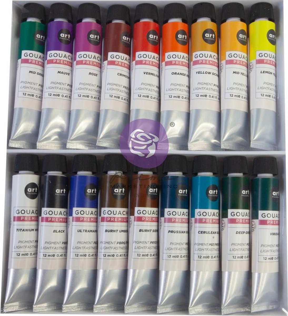 Prima Marketing - Art Philosophy Gouache verf Set - 18 tubes van 12 ml ...