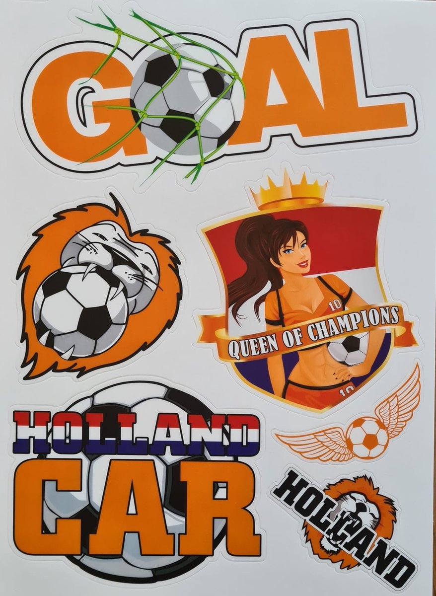4 grote vellen Auto stickers / raam stickers Holland - Oranje ...