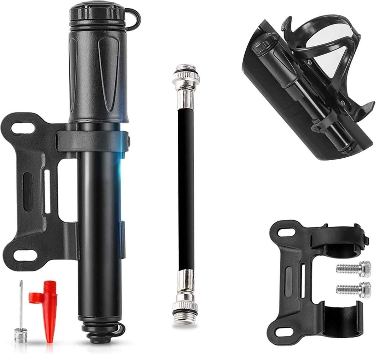 Fietspomp klein met fietspompslang - universeel fietsventiel | bol.com