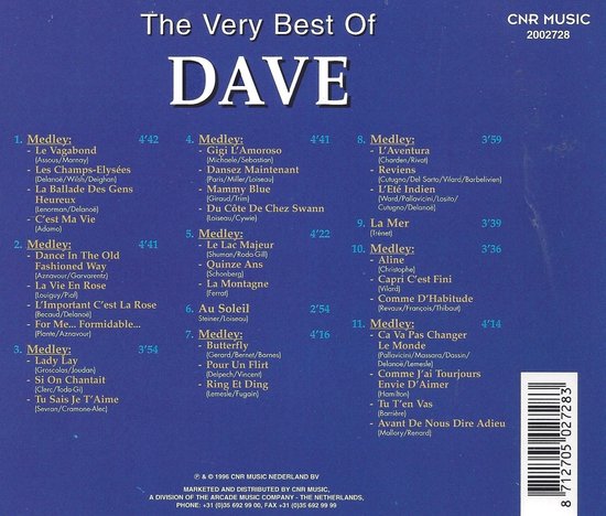 Best Of Dave - CD-album met 11 medley's | bol