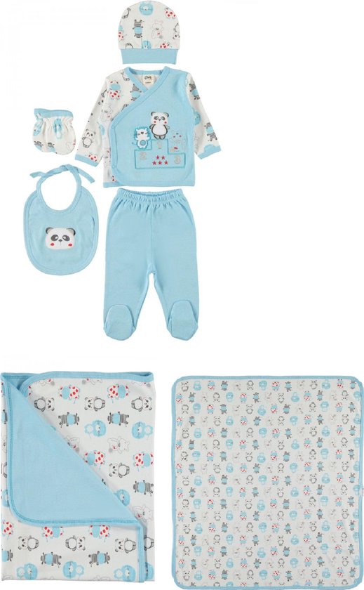 Deken cadeau - Panda 5-delige newborn kleding set jongens - Newborn set ...