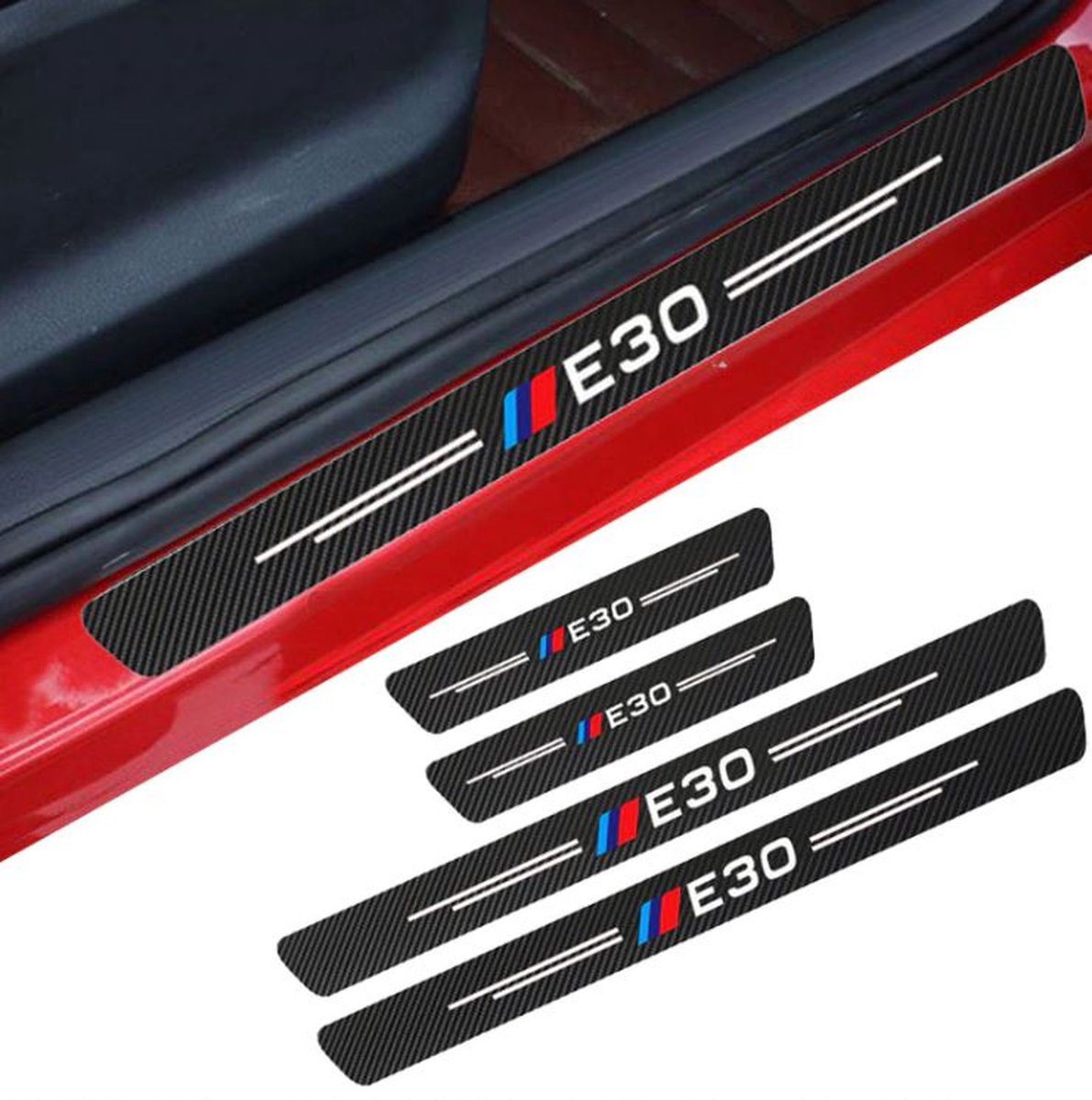 BMW E30 dorpel bescherm sticker 4 deurs | bol.com