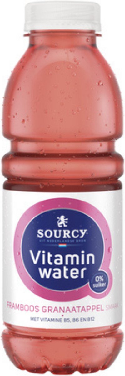 Water Sourcy vitamin framboos/granaatap. fles 0.5l - 6 stuks | bol.com